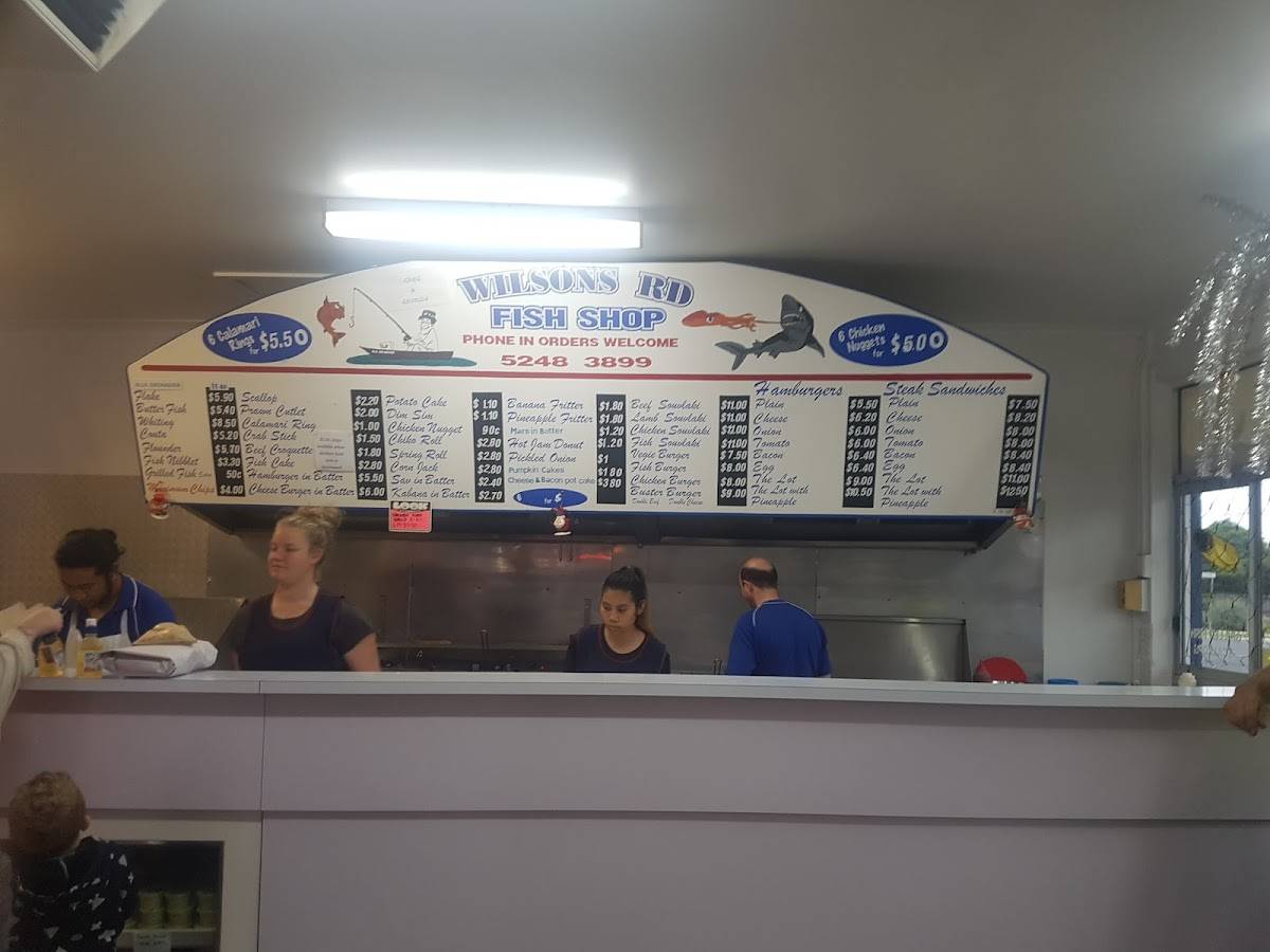 Menu at Wilsons Road Fish Shop Geelong restaurant, Whittington