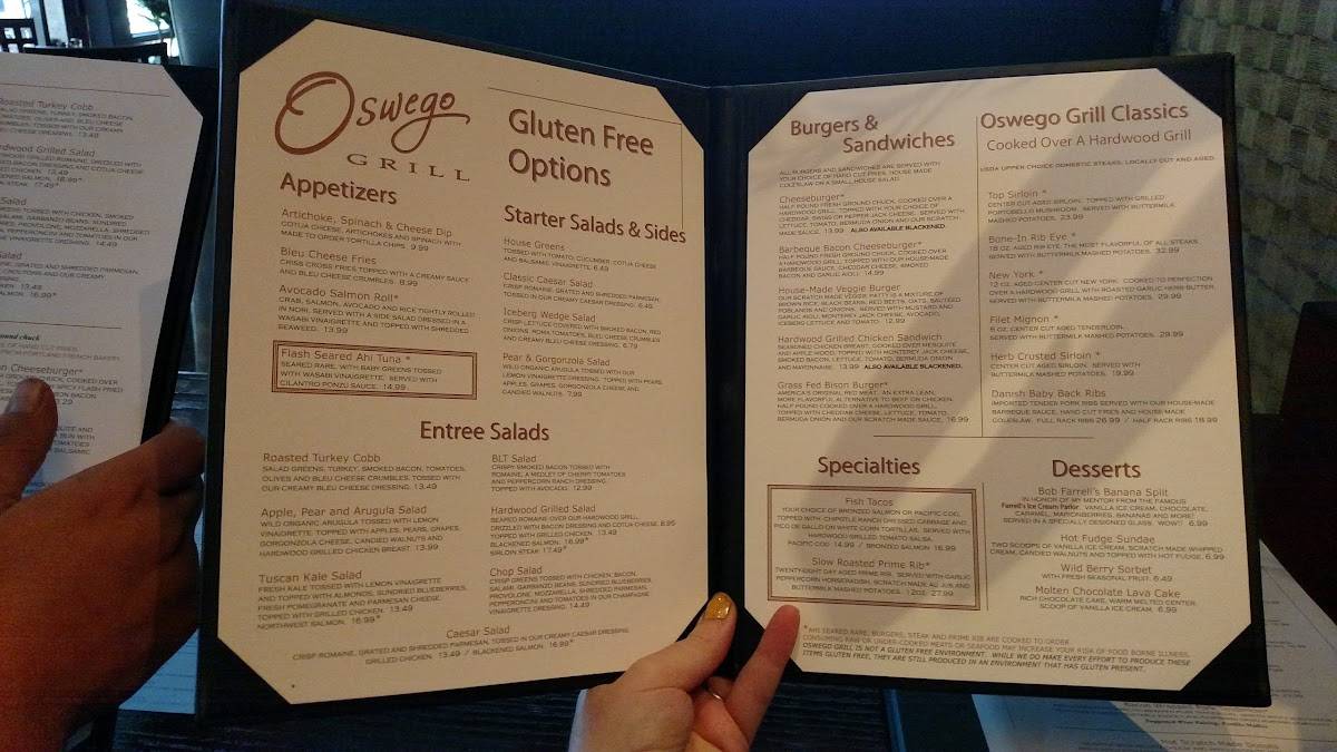 Menu at Oswego Grill- Wilsonville pub & bar, Wilsonville