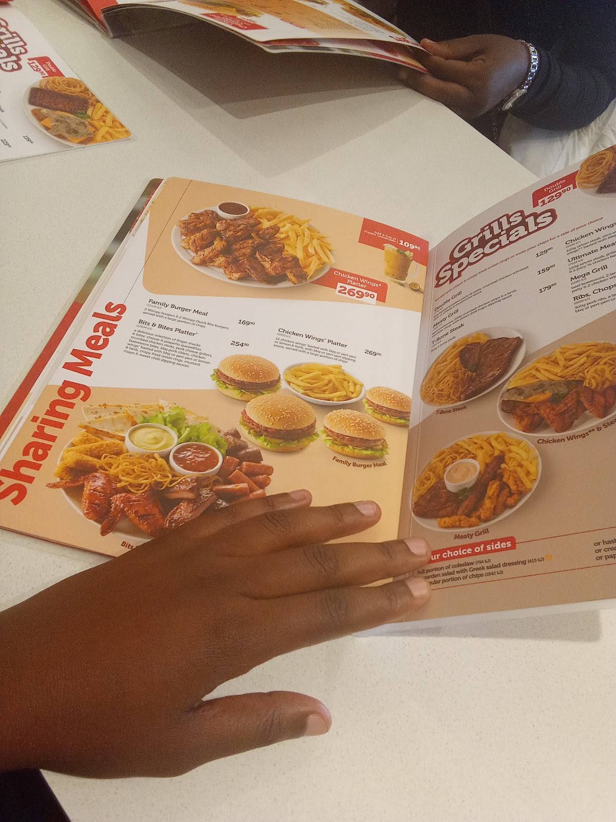 Menu at Wimpy restaurant, Sasolburg, Shop 10A