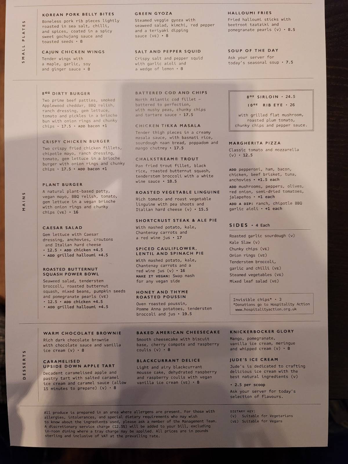 Menu at Windows on the Tyne Restaurant - Gateshead, Newcastle upon Tyne