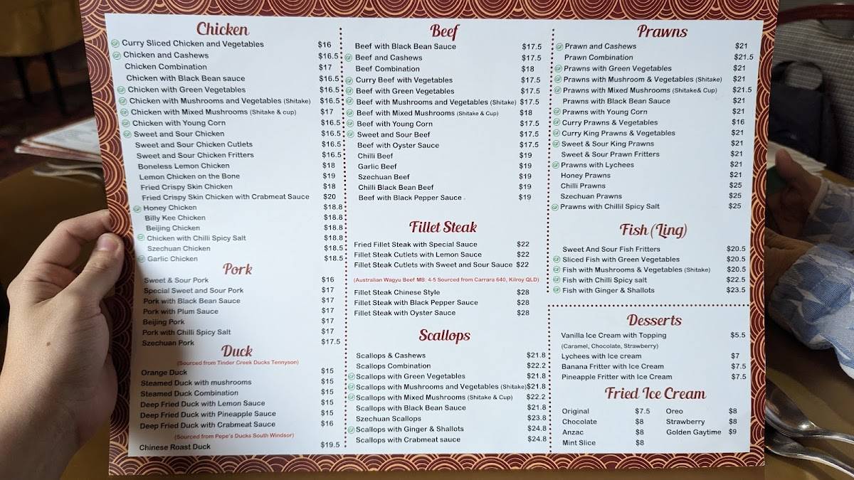 Menu at Windsor Chinese Restaurant, Windsor