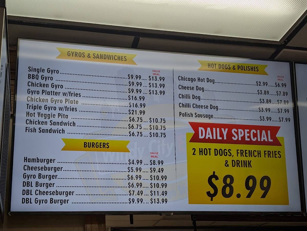 Menu at Windy City Express restaurant, Urbana, 410 N Race St