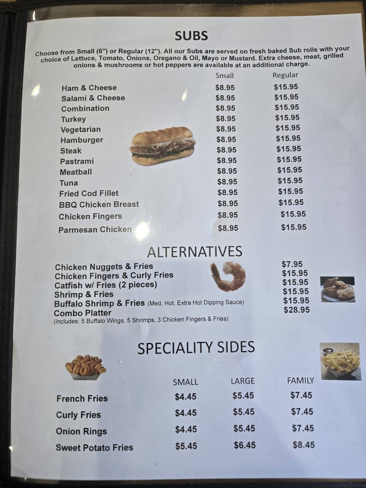 Menu at Wing Alley restaurant, Kissimmee, E Irlo Bronson Memorial Hwy