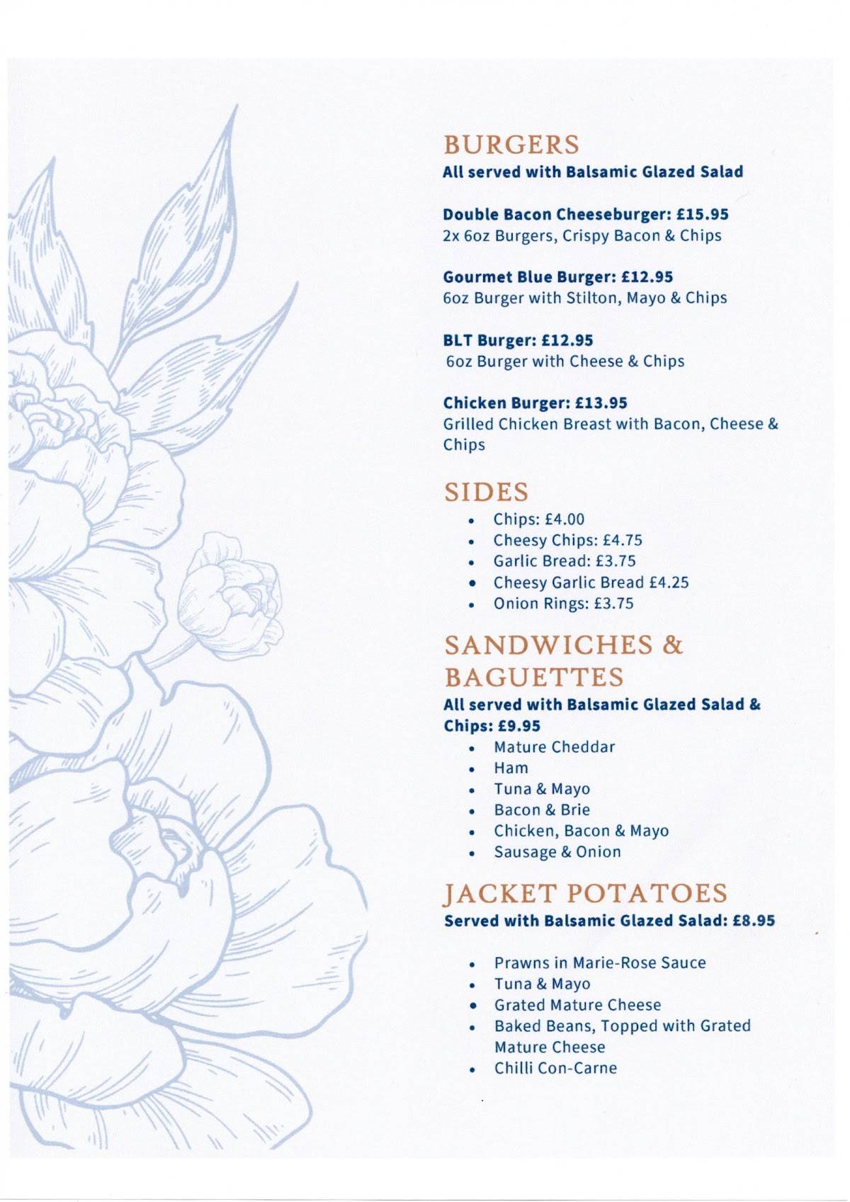 Menu at The Half Moon & Seven Stars pub & bar, Wingham