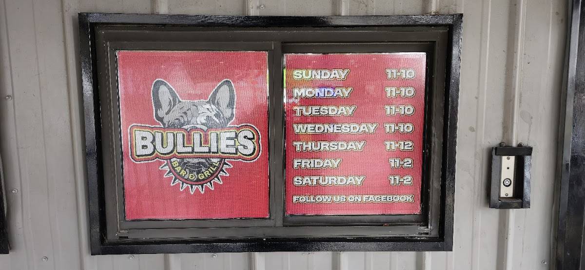 Menu at Bullies Bar and Grill, Winston-Salem