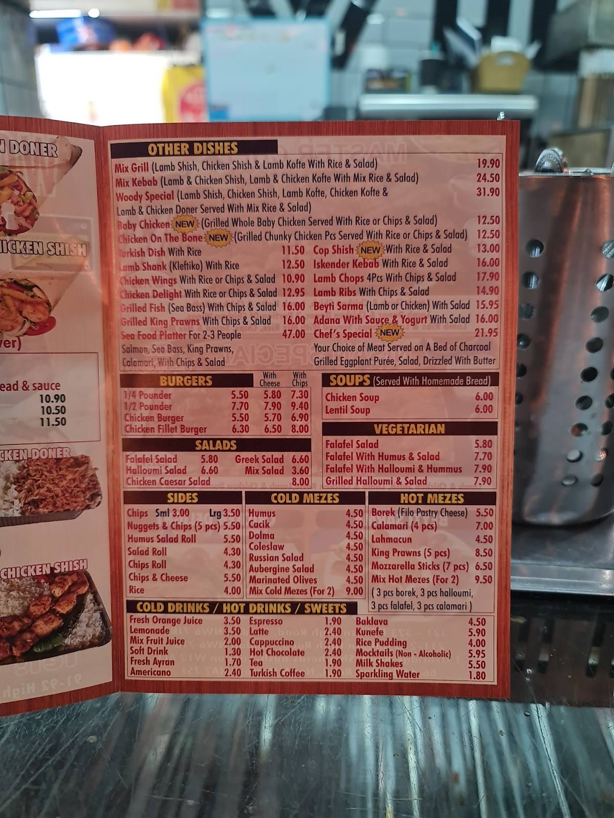 Menu at Woody Grill - Harrow Wealdstone restaurant, Harrow, 91-92 High St
