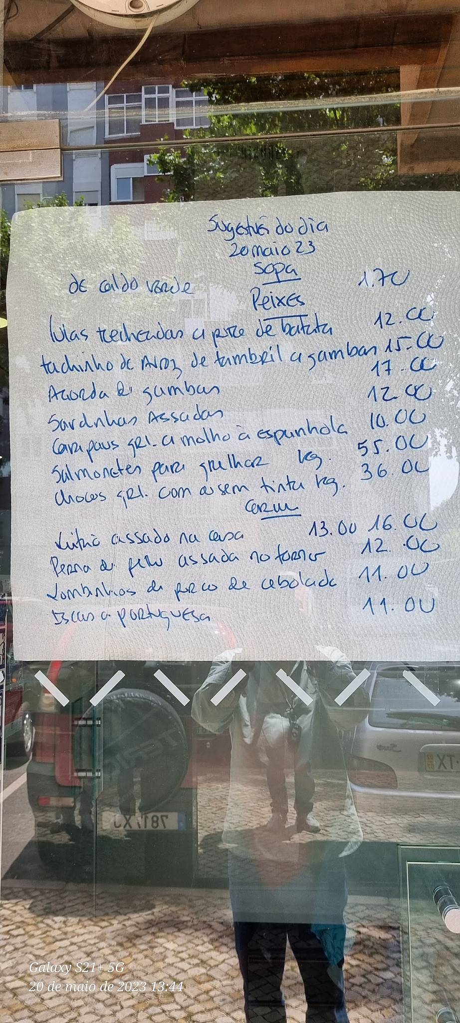 Menu em O Xico restaurante, Paço de Arcos