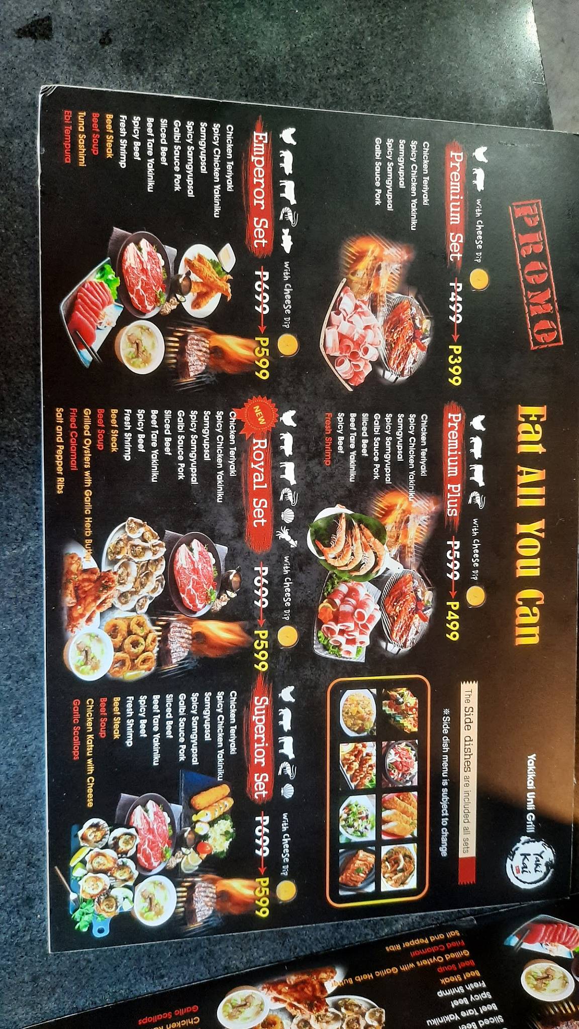 Menu at Yakikai Unli Grill restaurant, Quezon City