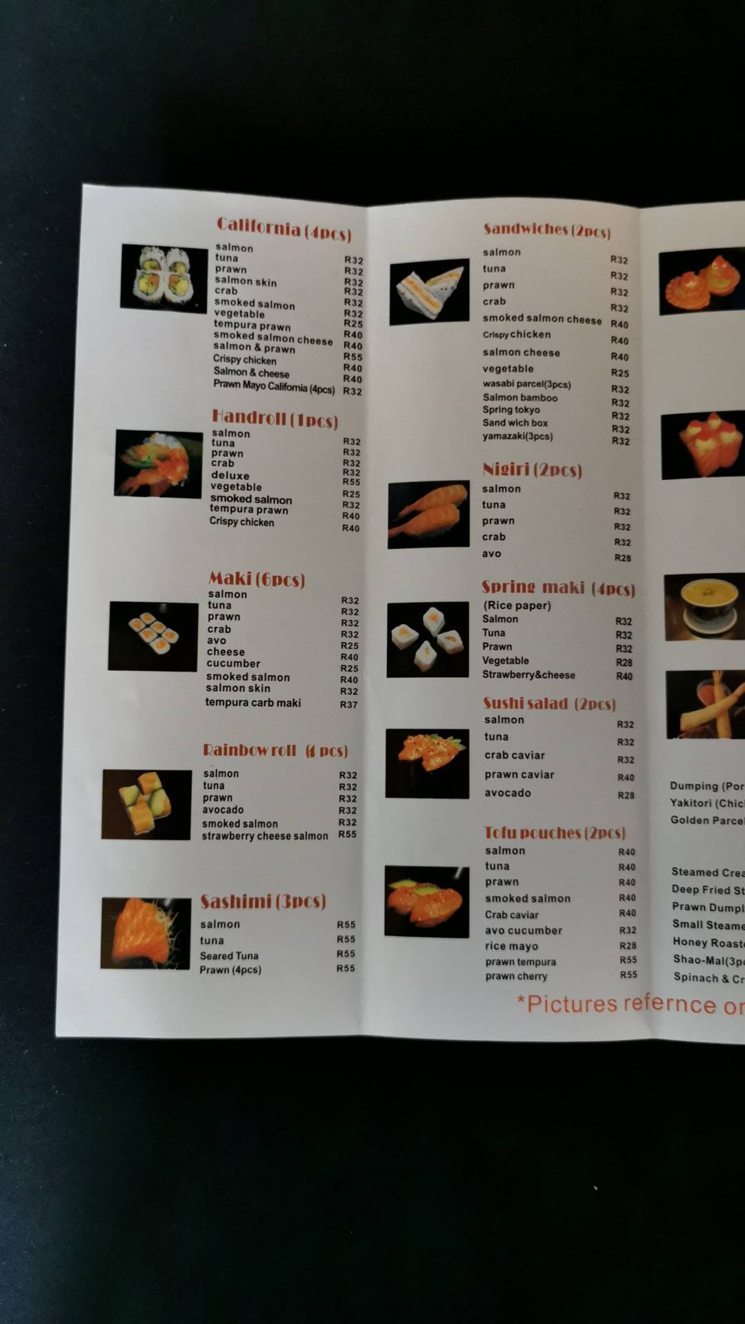 Menu at Yamakado restaurant, Centurion, 3