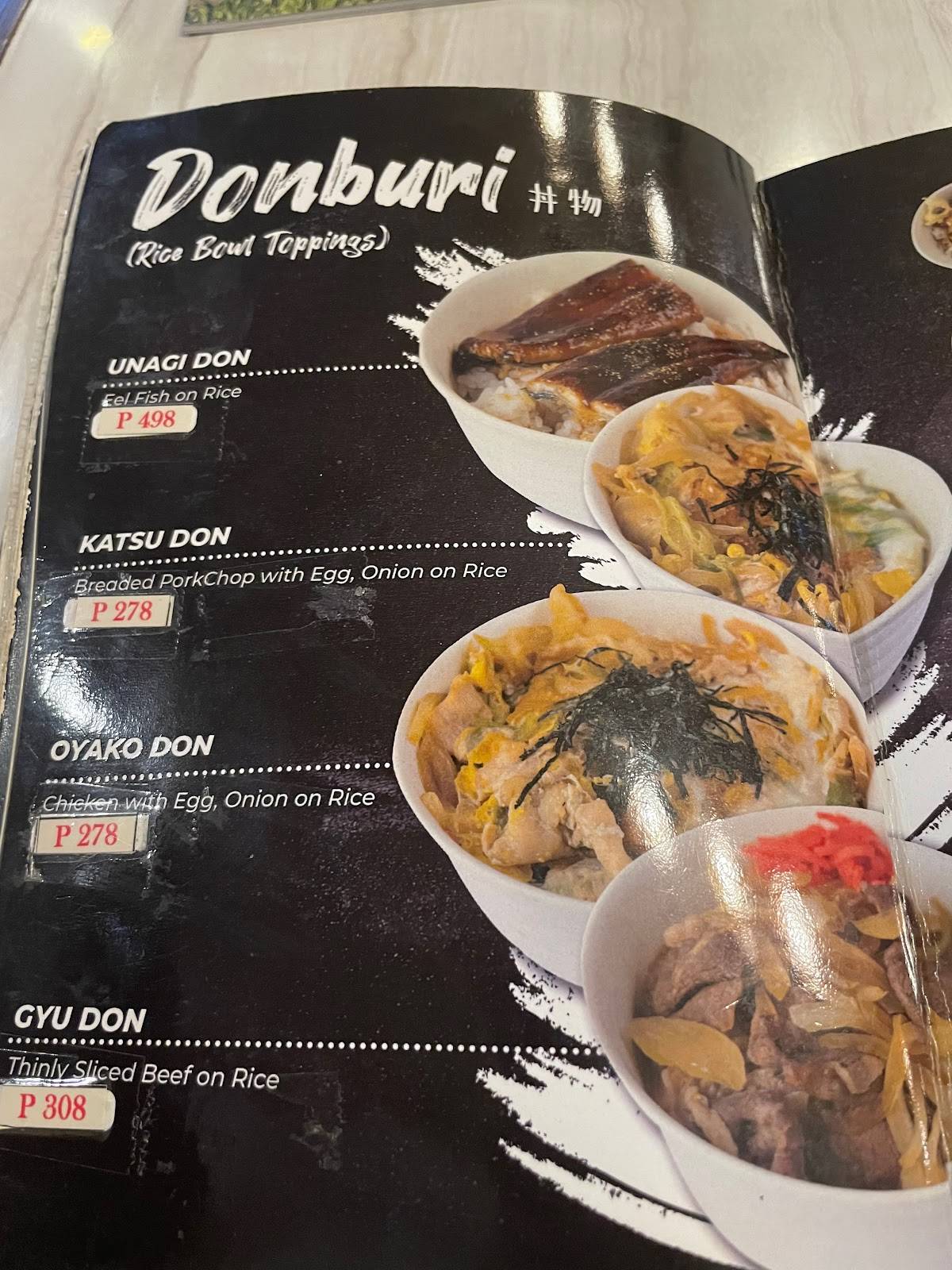 Menu at Yamazaki Ramen House & Japanese Grocery restaurant, Makati