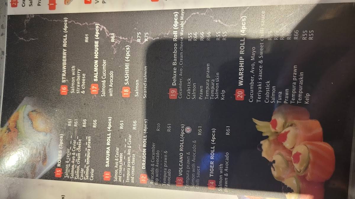 Menu at Yasong Ferndale restaurant, Randburg