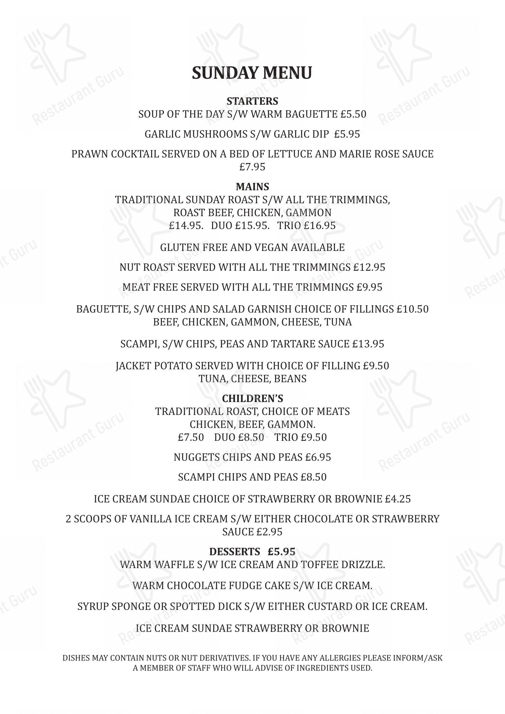 Carta del pub y bar Ye Old Ship, Biggin Hill