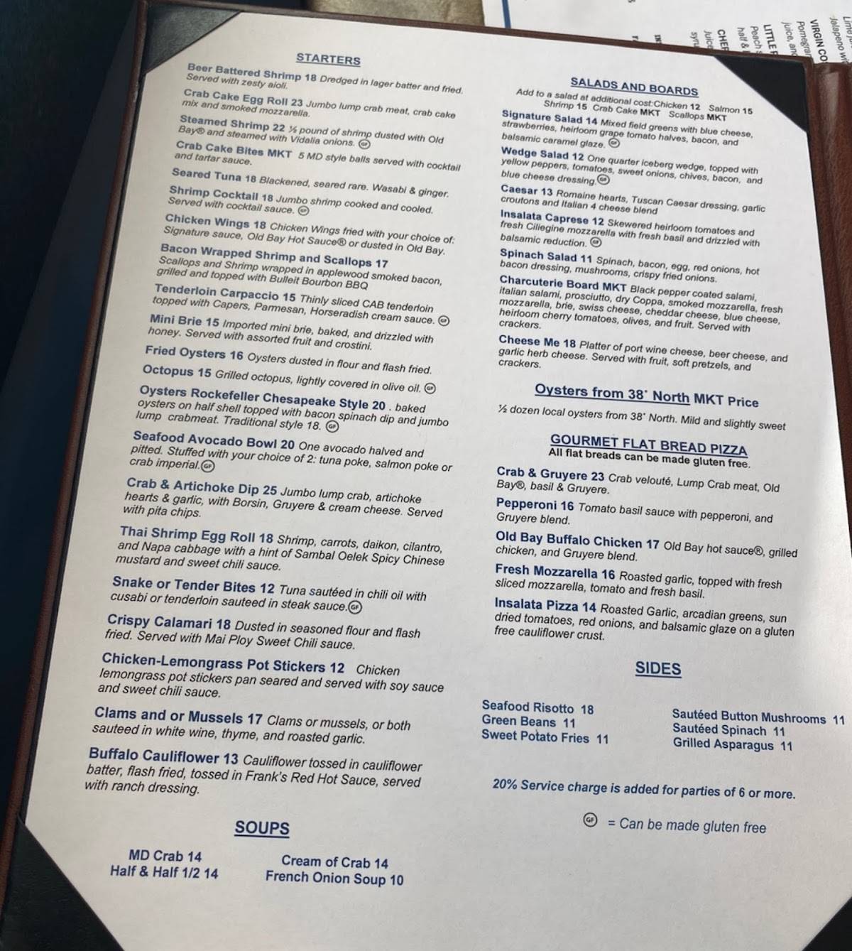 Menu at Yellowfin Steak & Fish House, Edgewater Maryland steakhouse ...