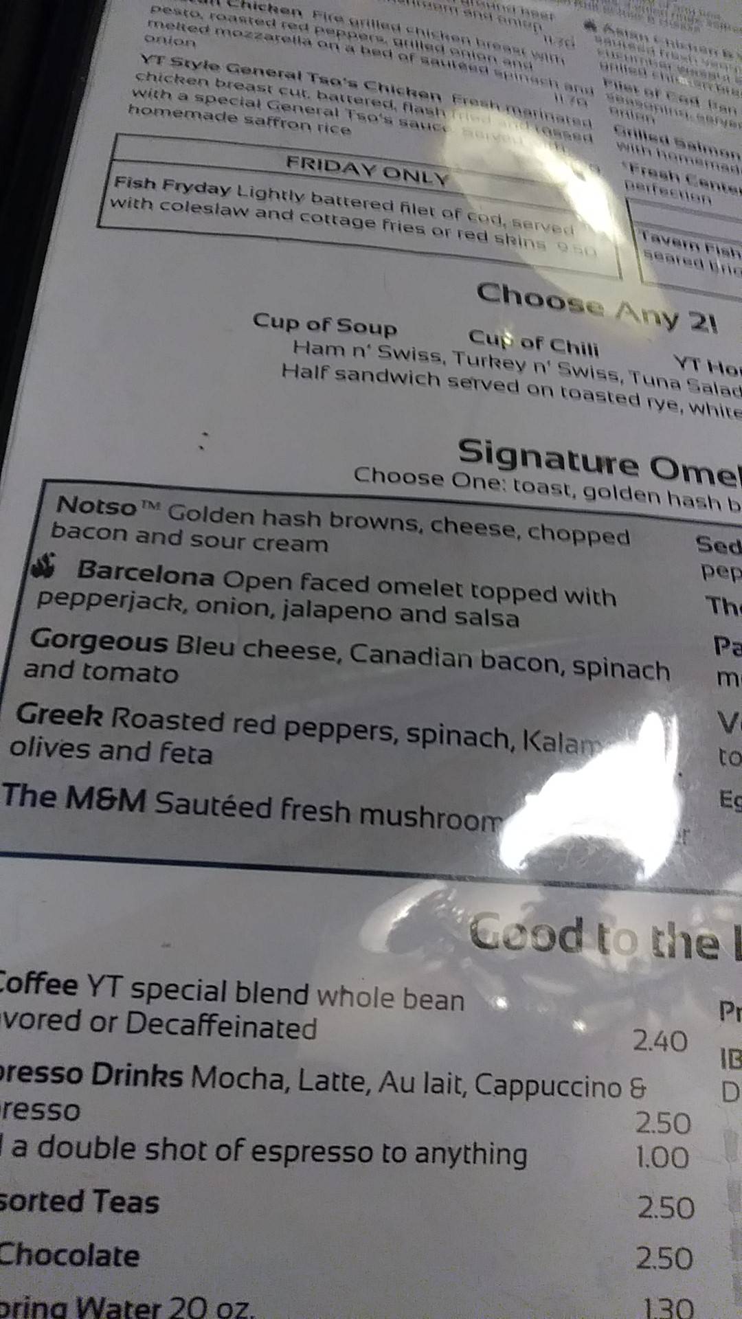 Menu at Yours Truly Chagrin Falls restaurant, Chagrin Falls