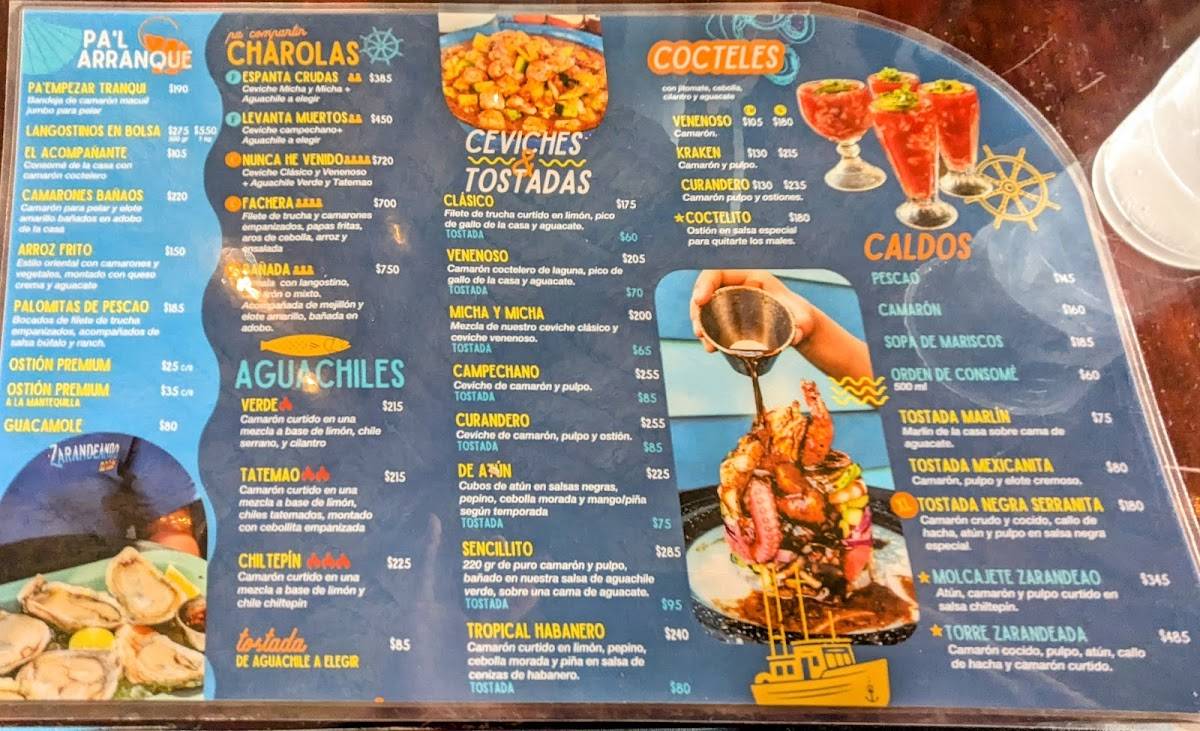 Carta del restaurante Zarandeando Ando, Ciudad Victoria