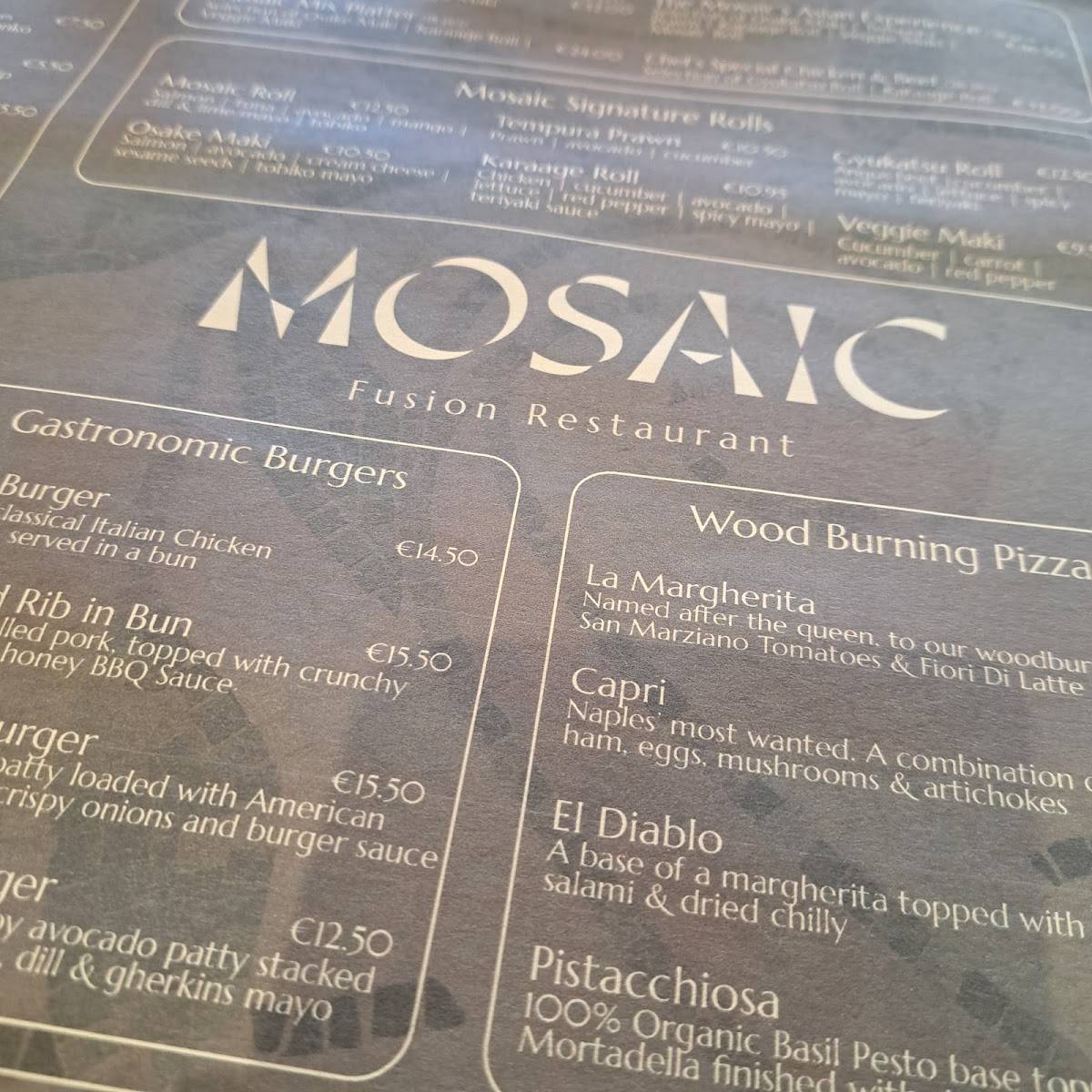 Speisekarte von Mosaic Restaurant, Żebbuġ
