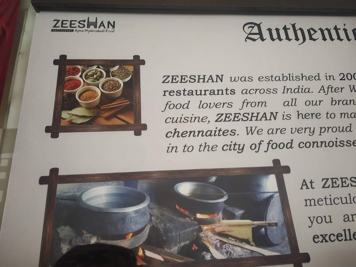 Menu at Zeeshan Restaurant, Chennai, OMR Service Rd
