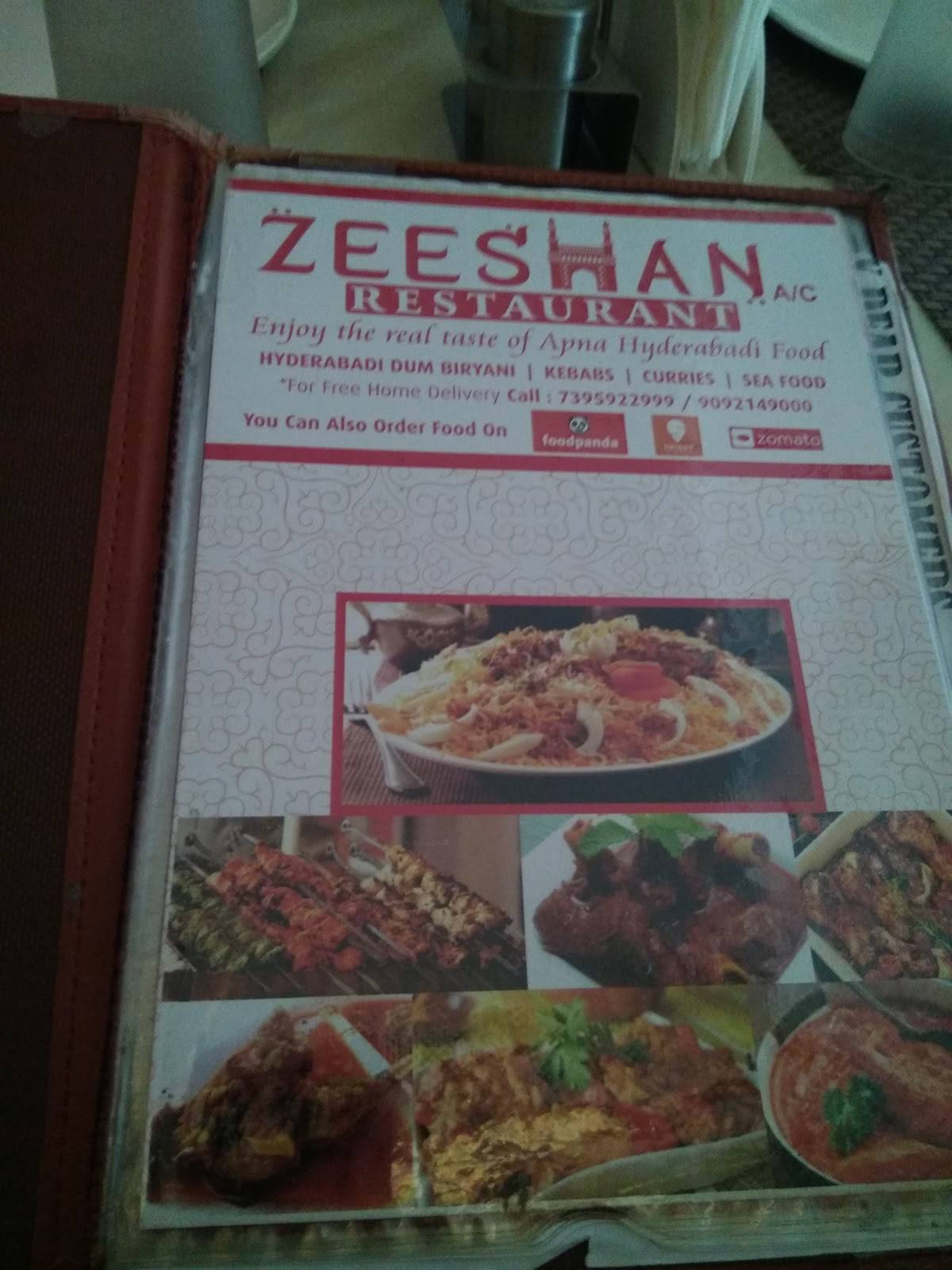 Menu at Zeeshan Restaurant, Chennai, OMR Service Rd