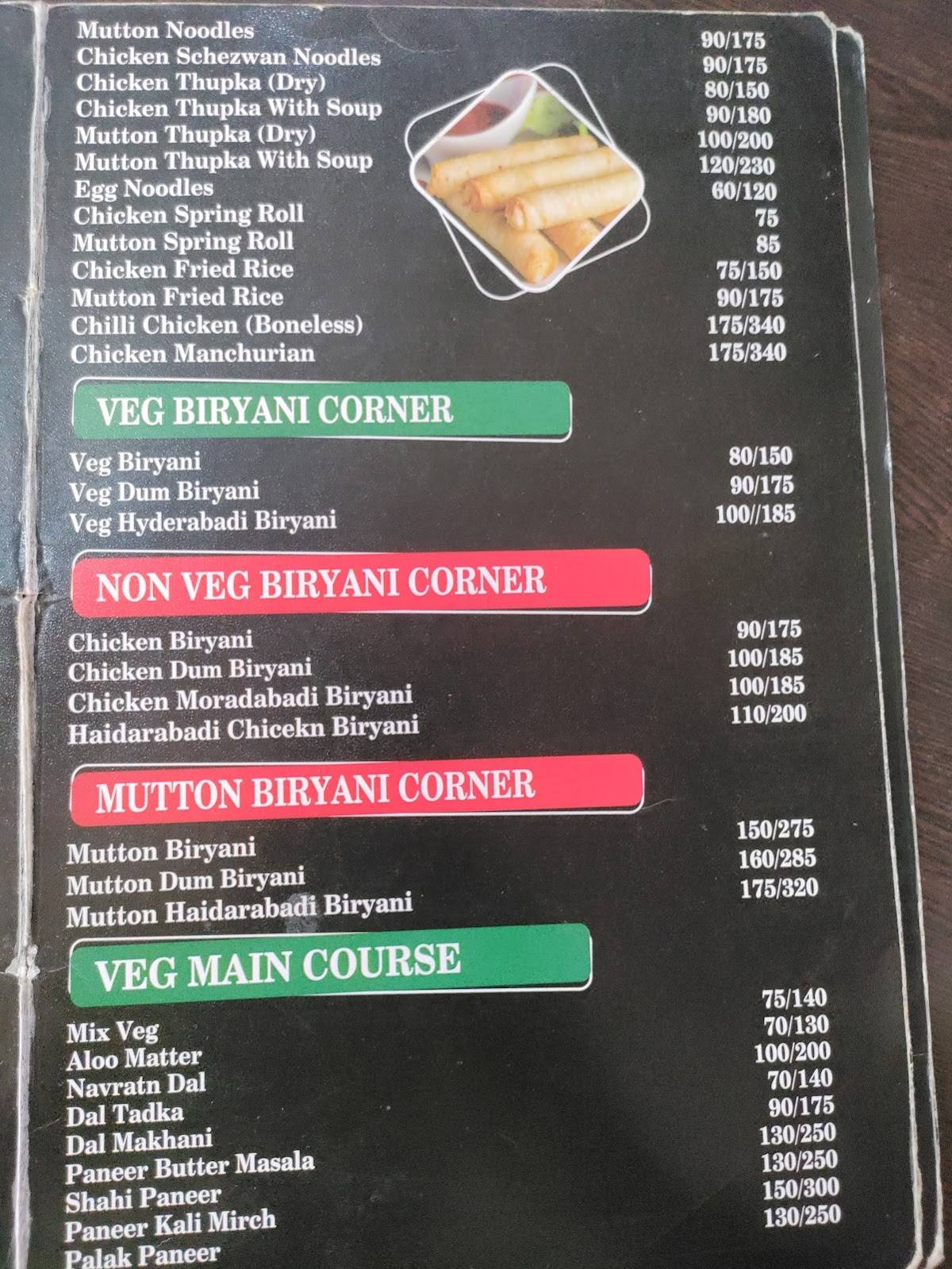 Menu at Zinger A Family Restaraunt, Haldwani