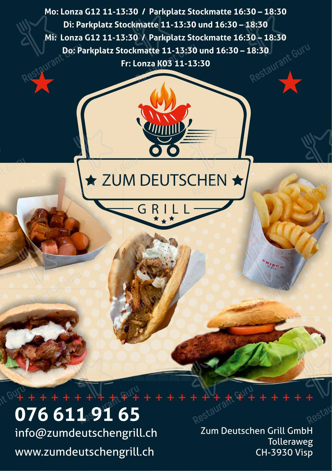 Menu da Zum Deutschen Grill, Visp