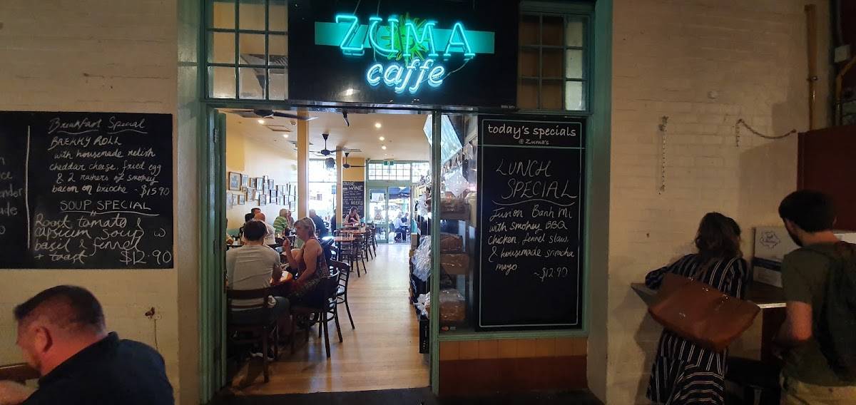 Menu at Zuma Caffe restaurant, Adelaide