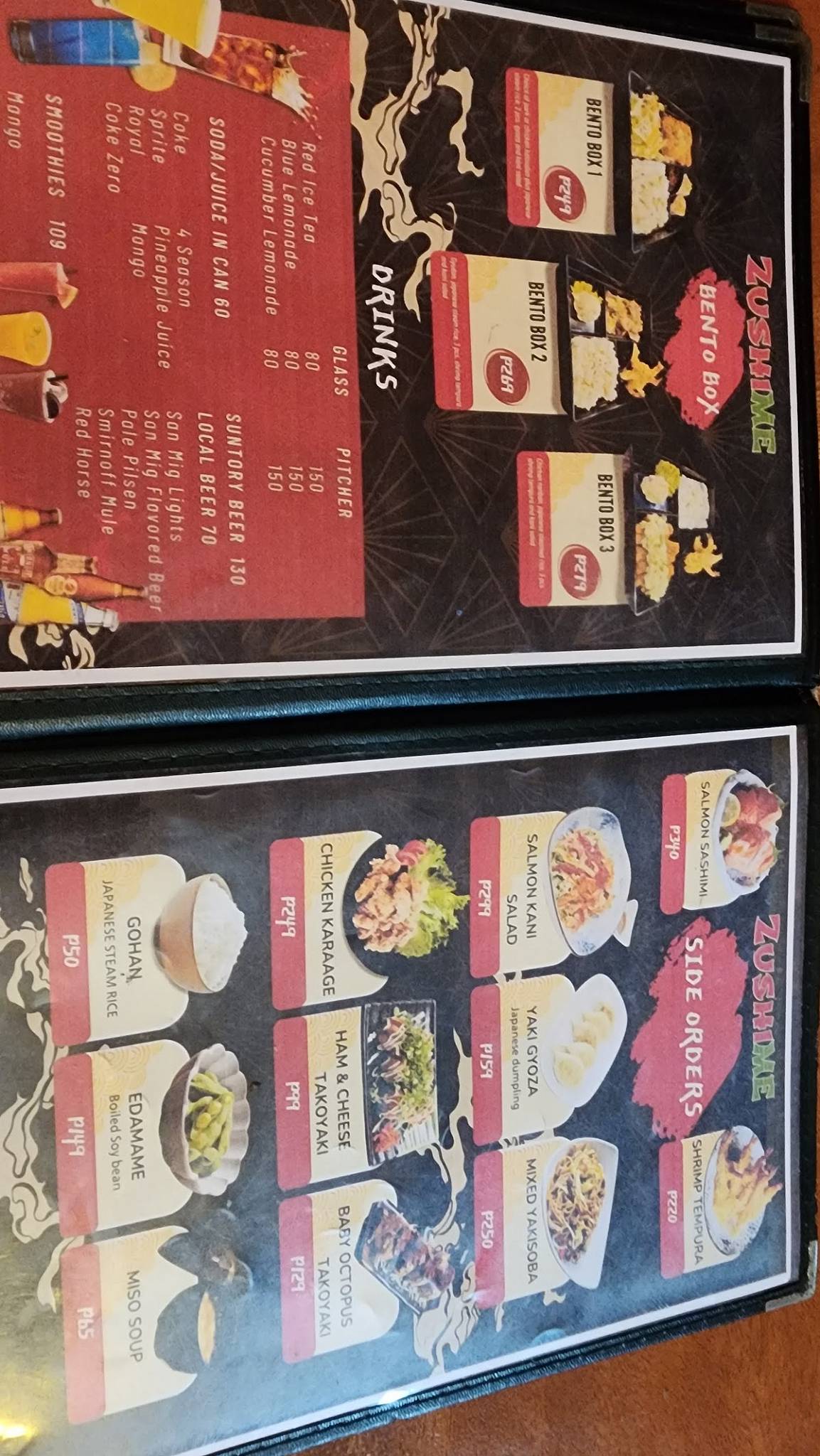Menu at Zushi Me Naga restaurant, Naga