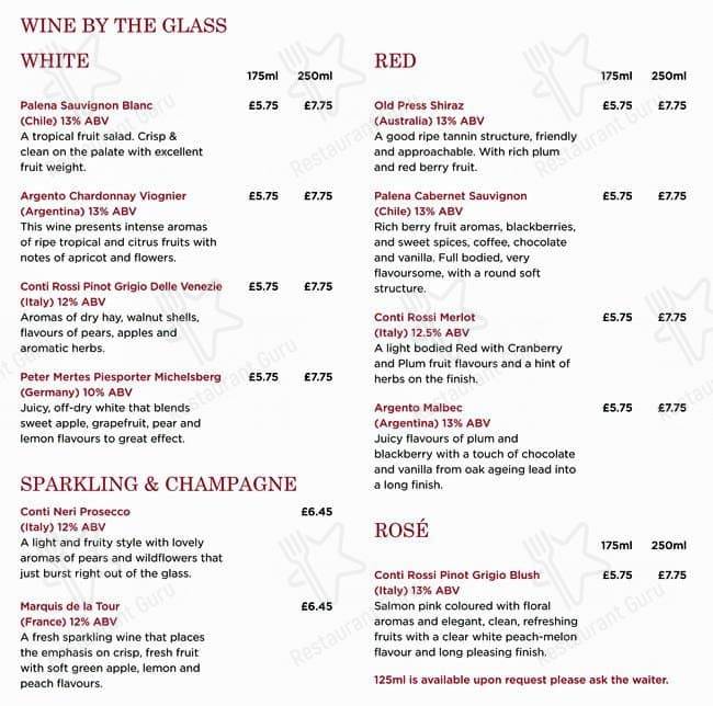Menu at Aqua Bar & Grill - Bromley, Bromley, Unit 4-6