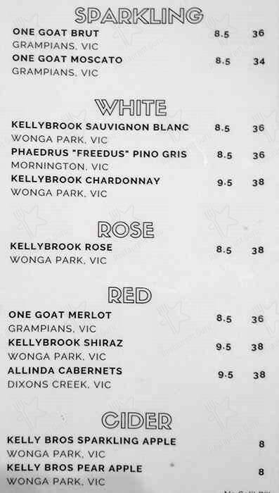 Menu at Beasley's Nursery & Tea House restaurant, Templestowe