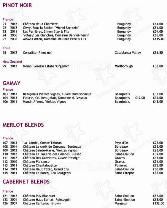 Menu at Criterion Restaurant, London, 224 Piccadilly