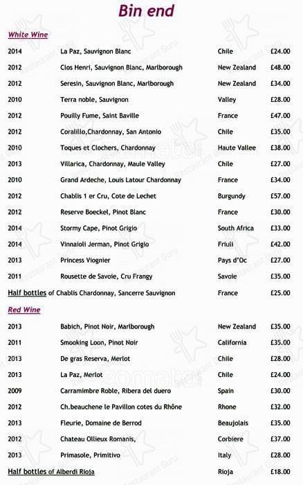 Menu at Criterion Restaurant, London, 224 Piccadilly