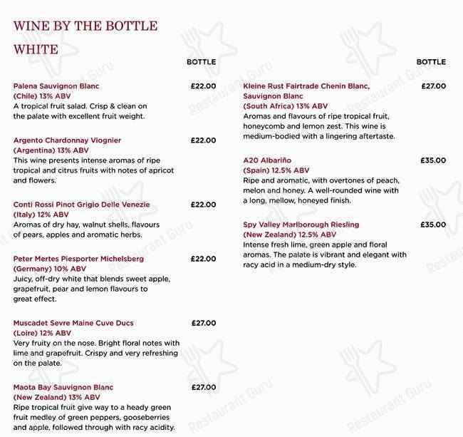 Menu at Aqua Bar & Grill - Bromley, Bromley, Unit 4-6