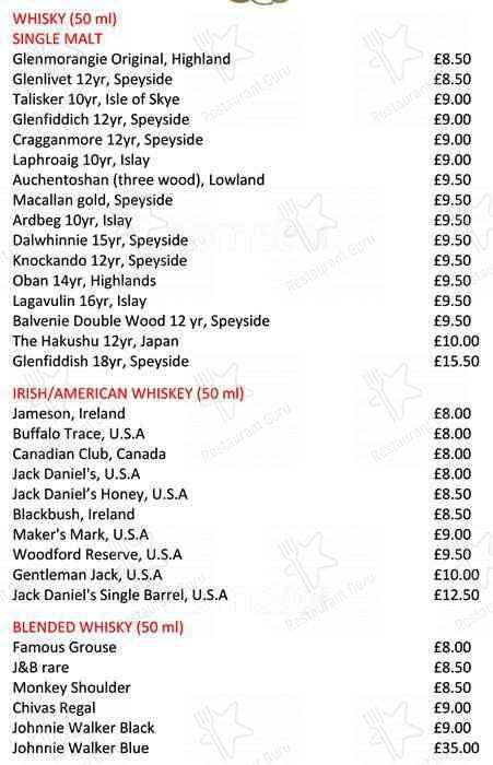 Menu at Criterion Restaurant, London, 224 Piccadilly