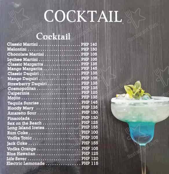 Menu at Red Ape Rooftop Bar, Quezon City
