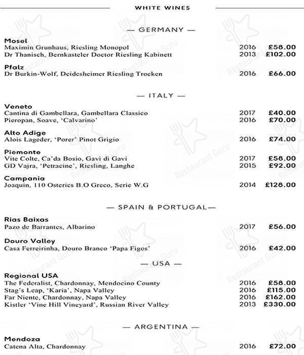 Menu at Simpson's in the Strand restaurant, London