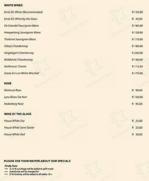 Menu at The Deck Restaurant and Bar, Tembisa