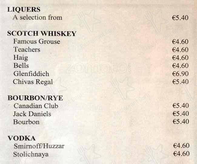 Menu at Toddys Bar & Brasserie, Dublin