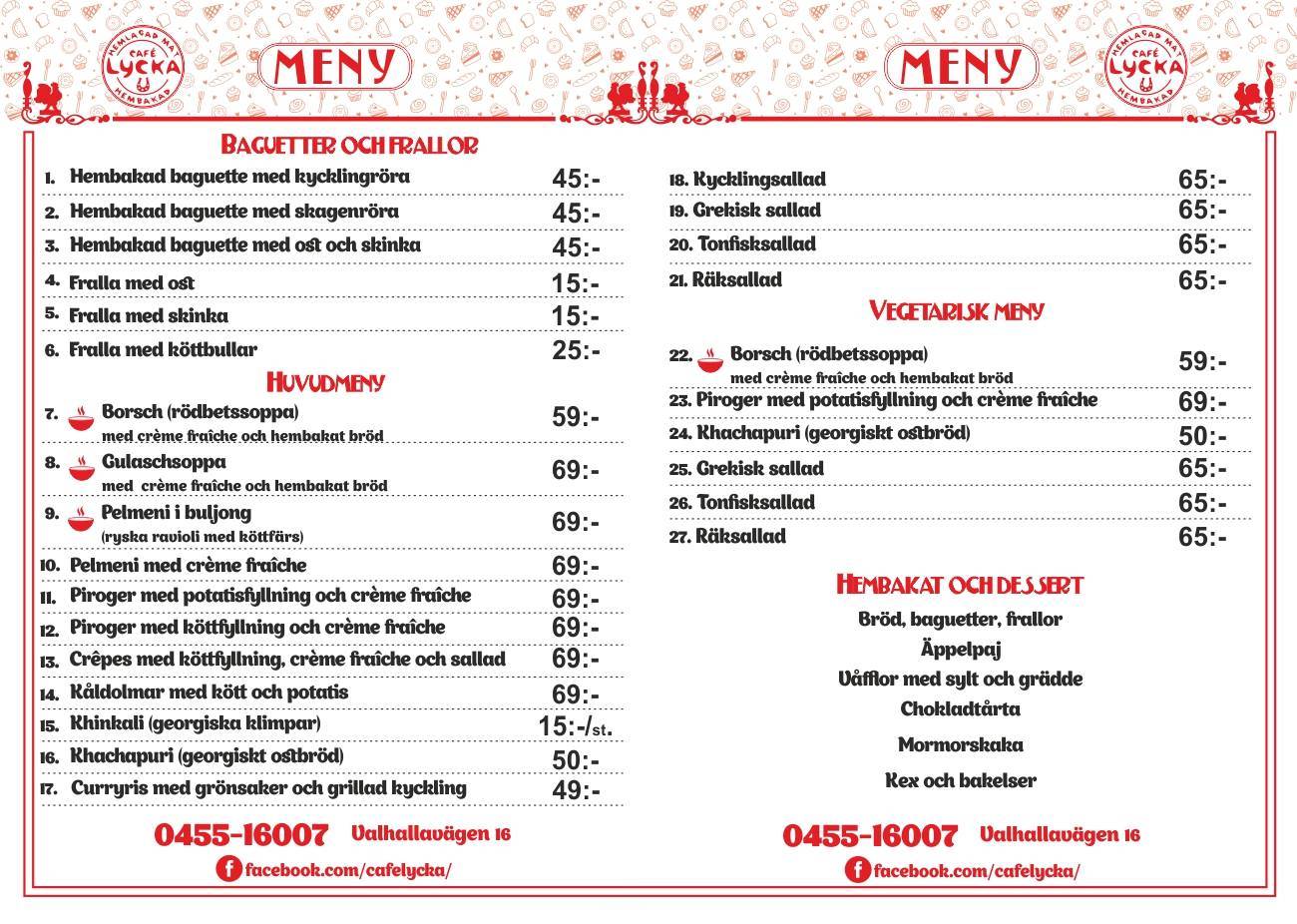 Carta de cafe Happiness, Karlskrona