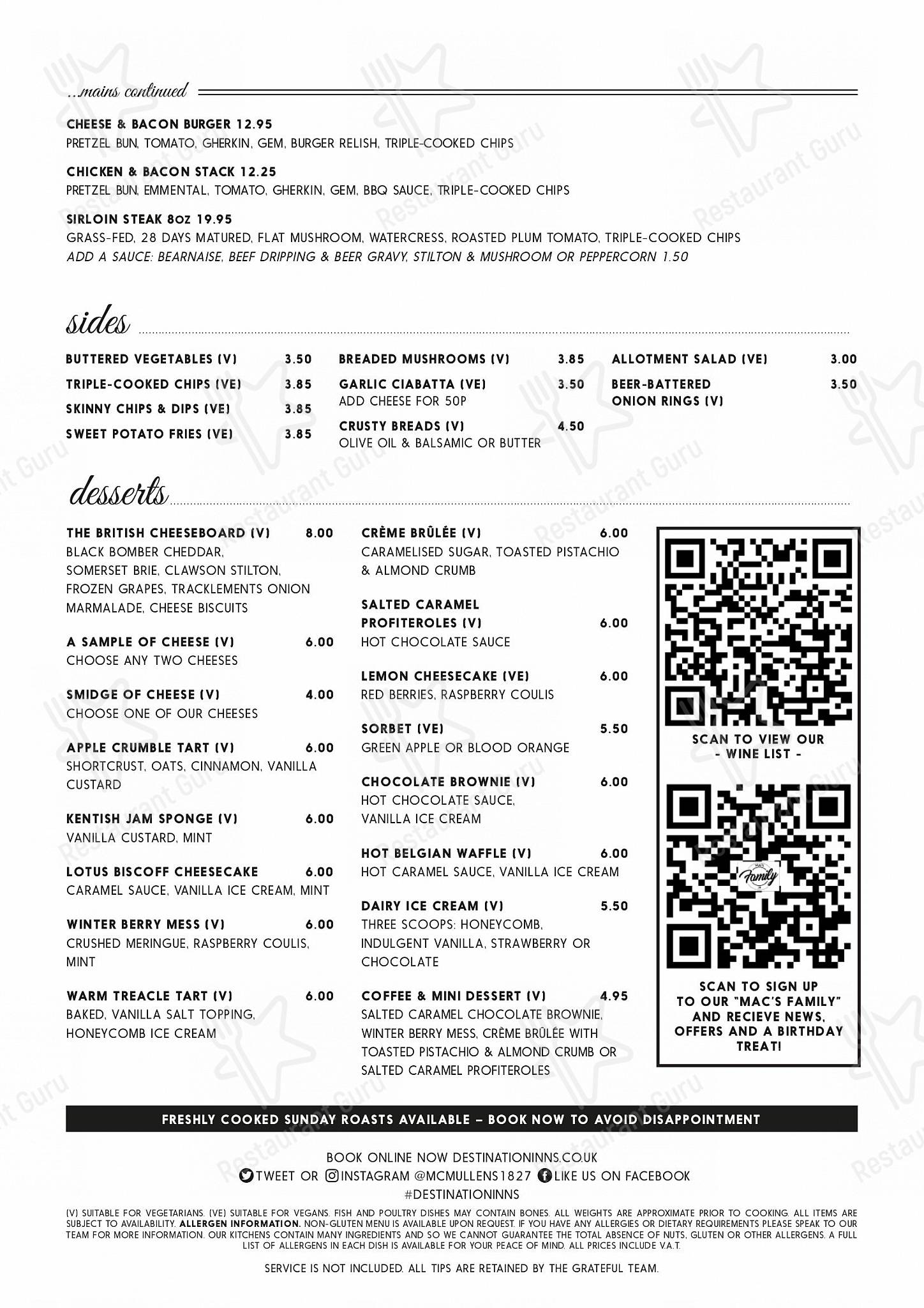 Menu at Robin Hood pub & bar, Enfield, 240 The Ridgeway