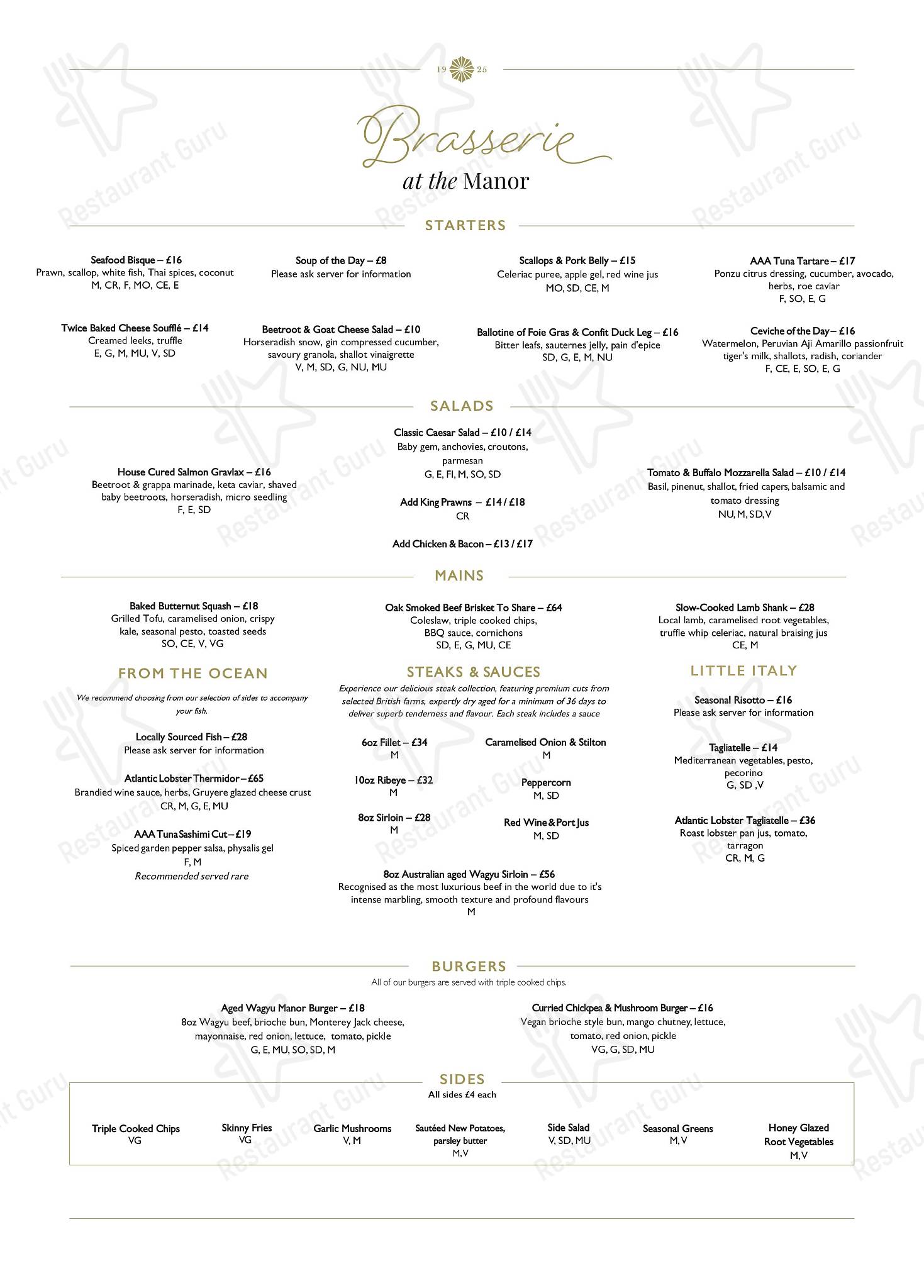 Menu at Eastwell Manor, Champneys Hotel & Spa restaurant, Ashford ...
