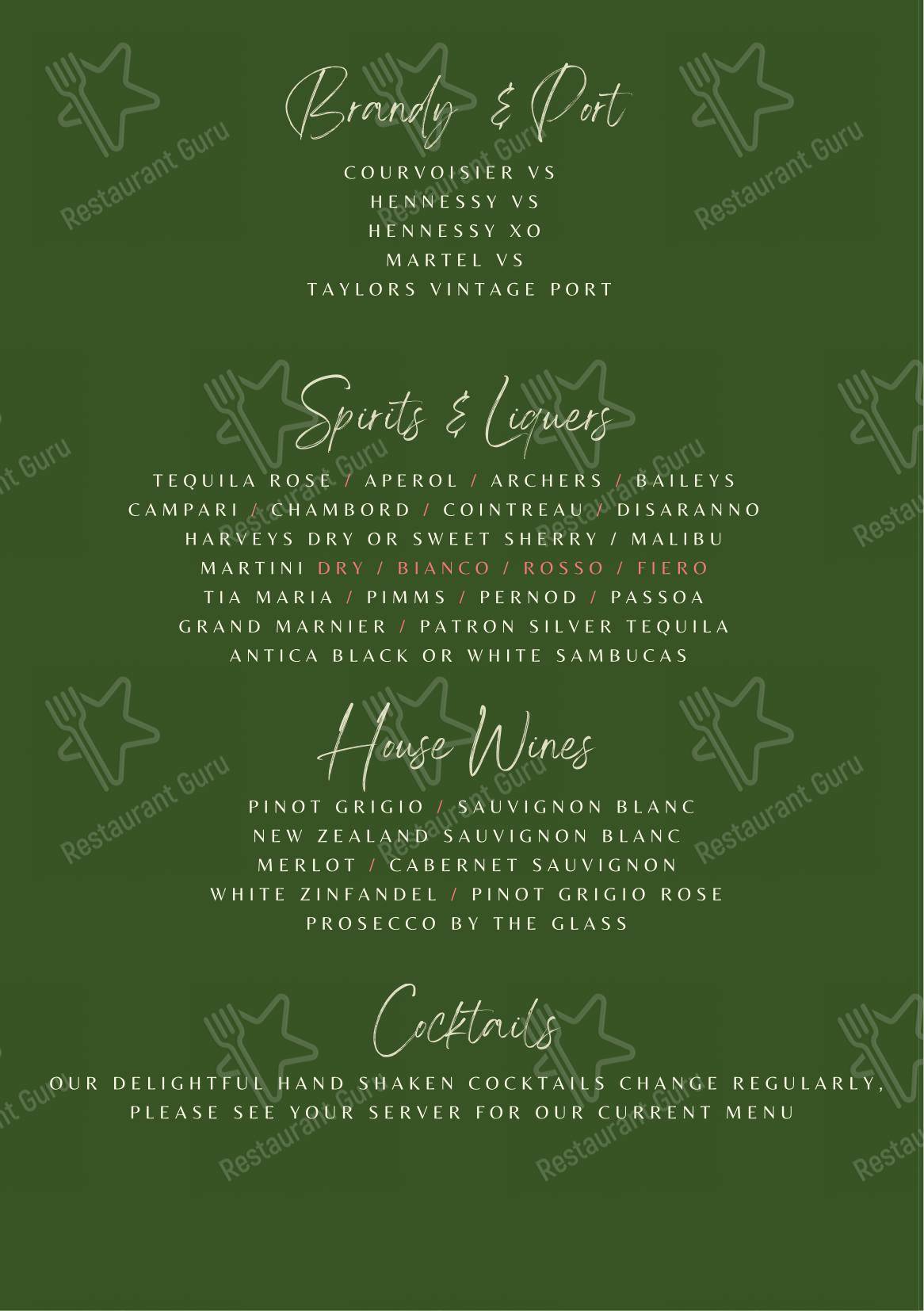 Menu at The Devonshire pub & bar, Nether Langwith, Rectory Rd