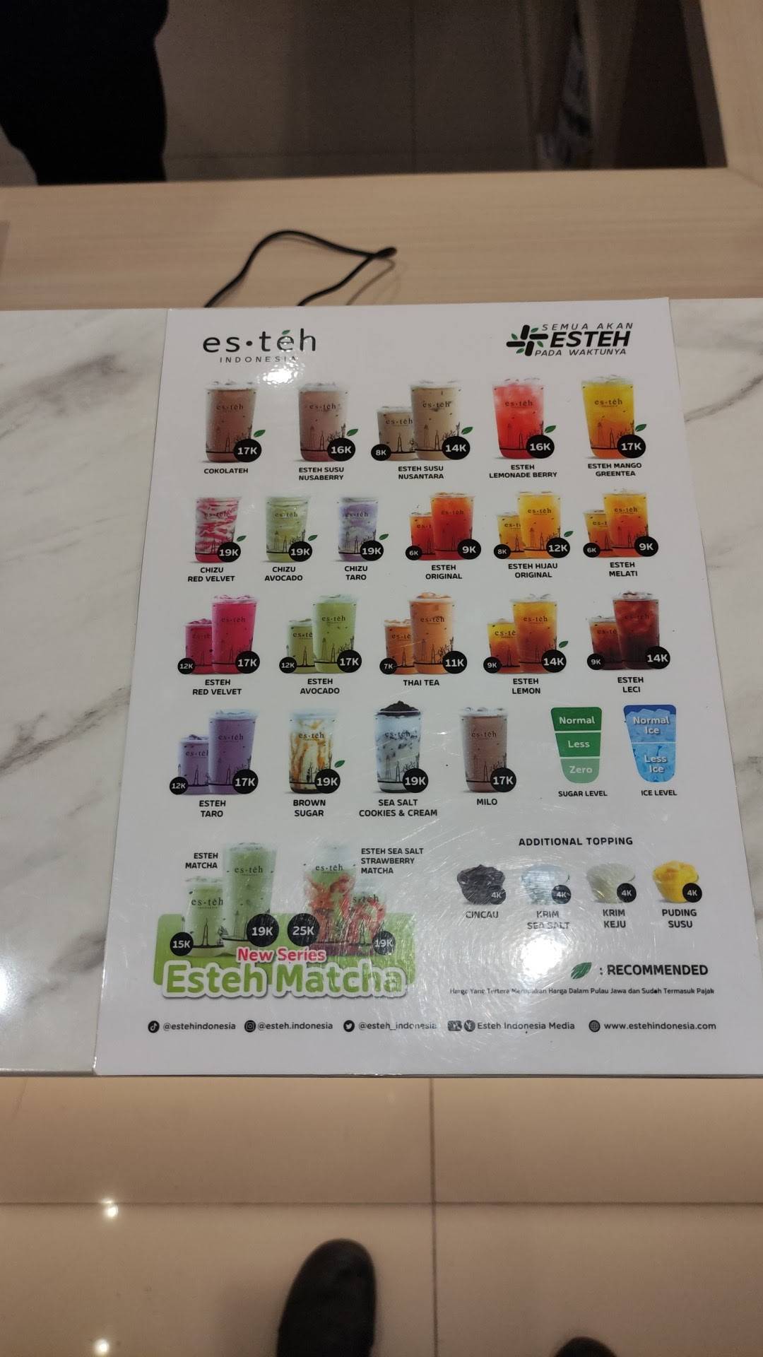 Menu at Es Teh Indonesia - Galeria Palma, Surabaya