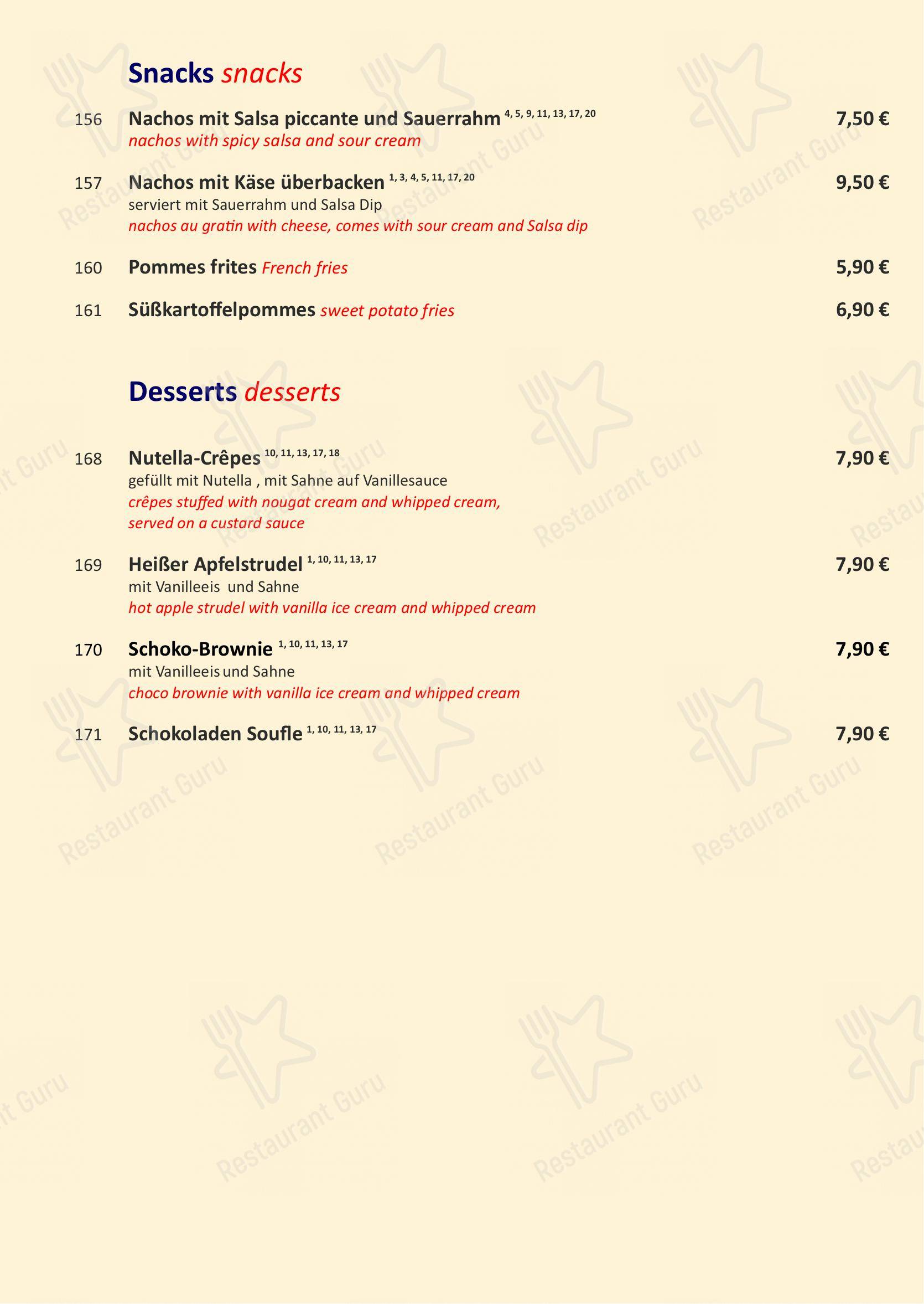 Speisekarte von euphoria Restaurant Bar, Berlin, Grünberger Str. 60