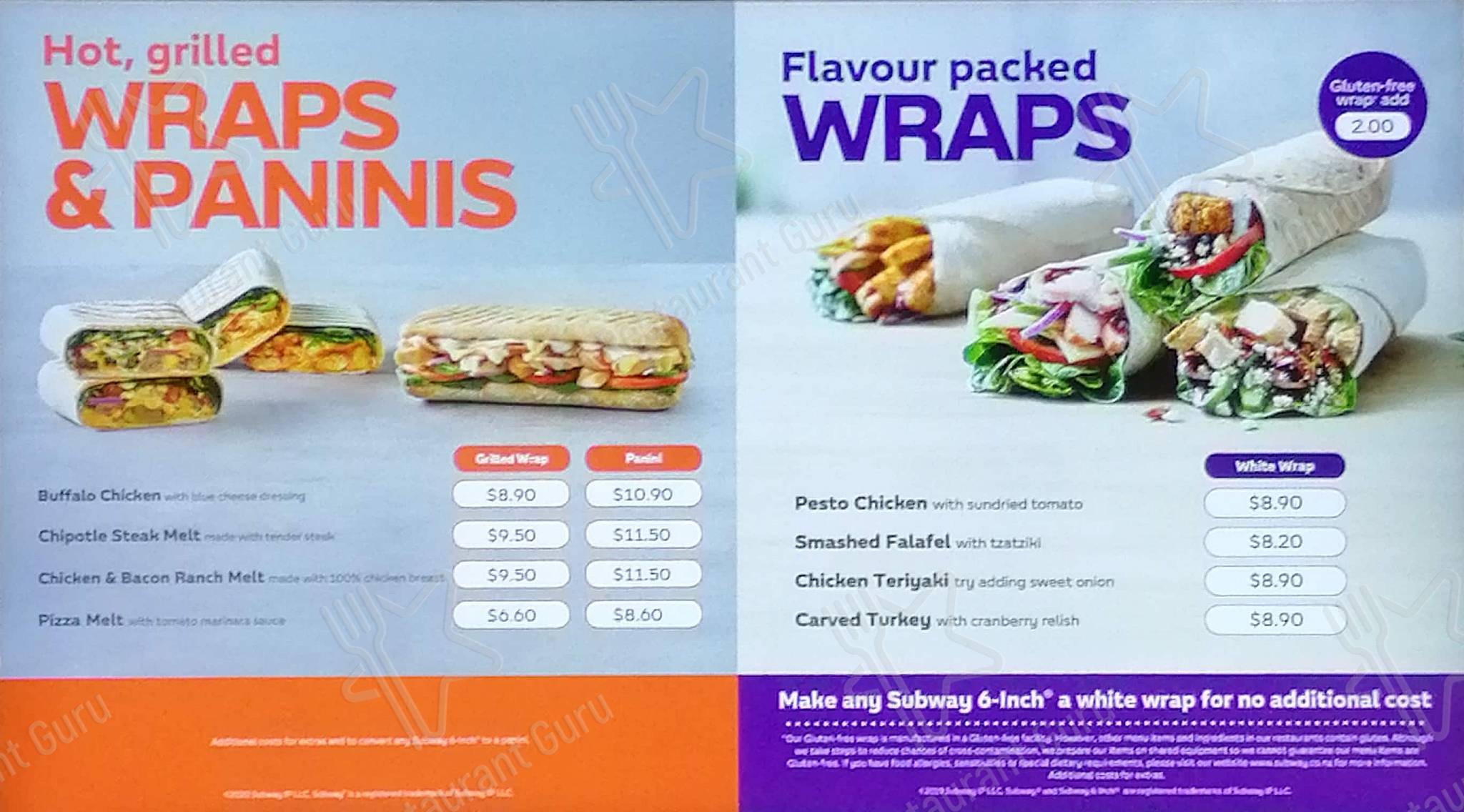 Menu at Subway restaurant, Auckland, Bombay Motorway Service Centre ...