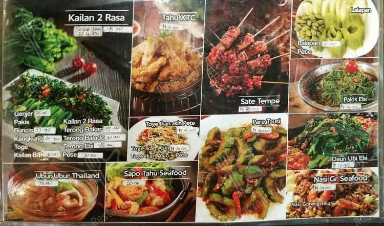 Menu at Cabe Ijo restaurant, North Jakarta, Jl. Pluit Putra No.17
