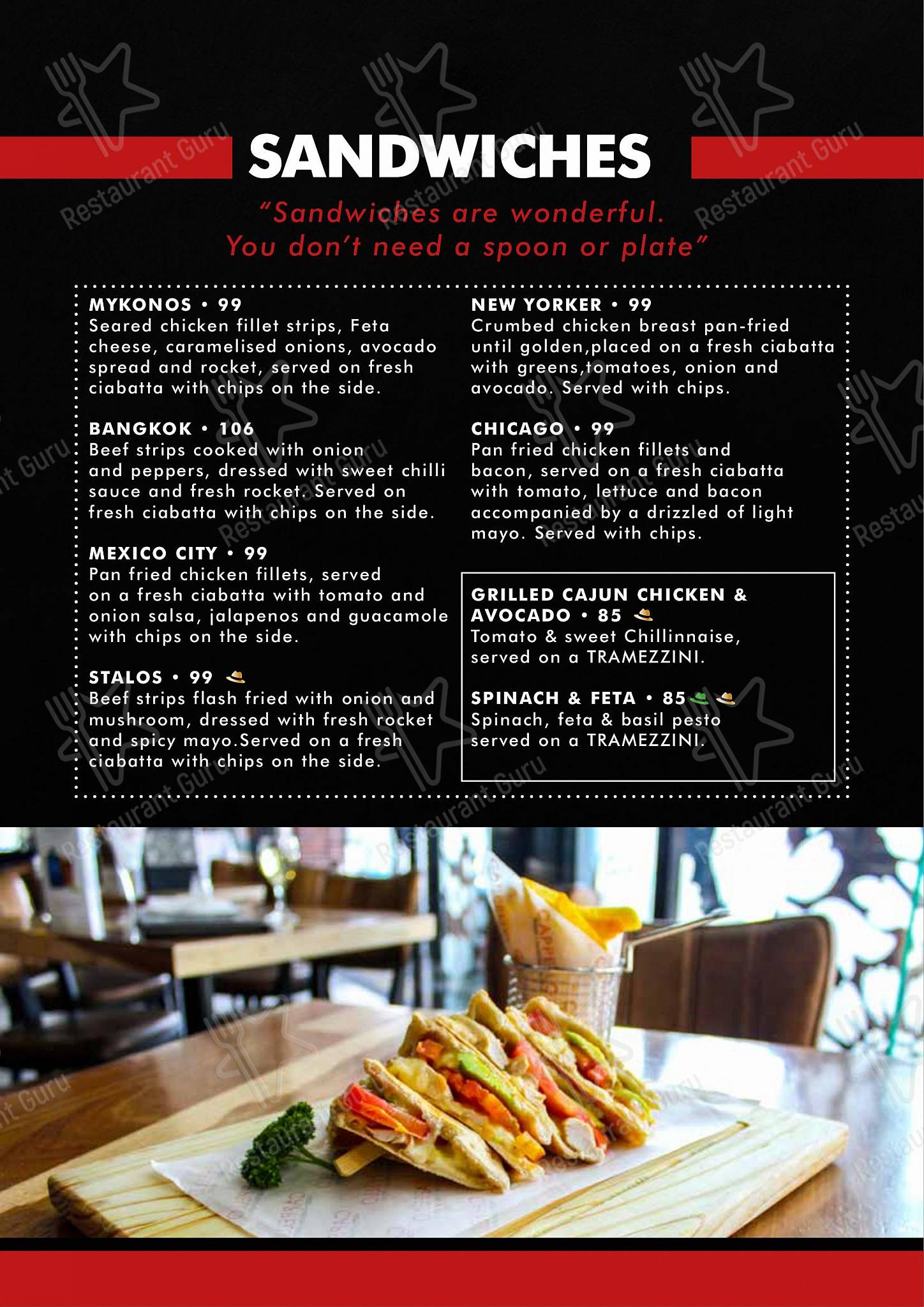 Menu at Cappello umhlanga restaurant, Durban, Shop R 34