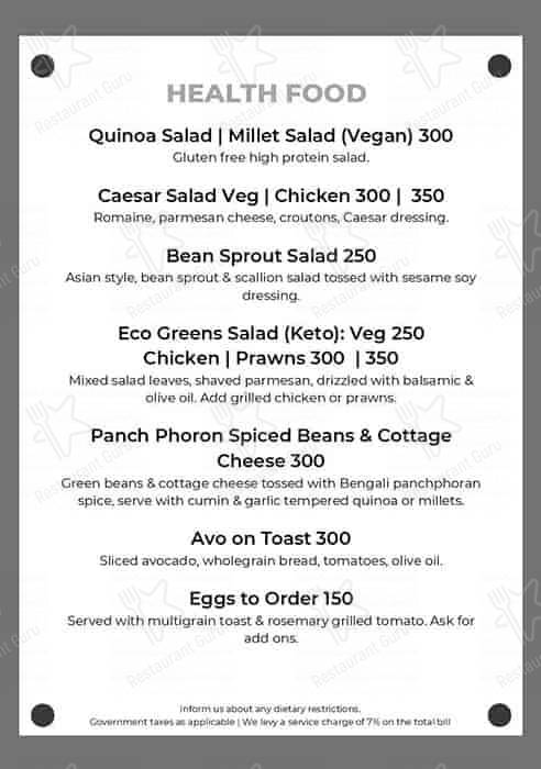 Menu at Elephant and Co. Baner, Pune, 1B