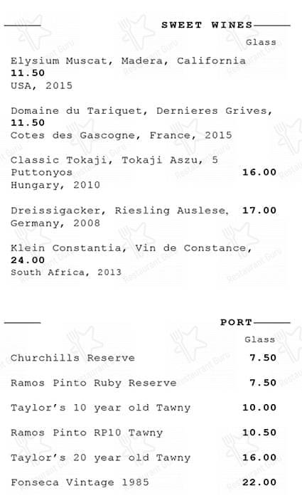 Menu at Simpson's in the Strand restaurant, London