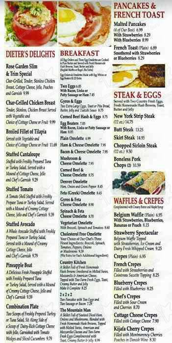 Menu at Rose Garden Cafe, Elk Grove Village