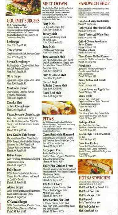 Menu at Rose Garden Cafe, Elk Grove Village