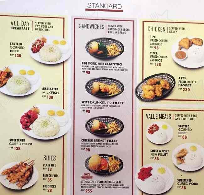 Menu at Standard Kitchen, Makati